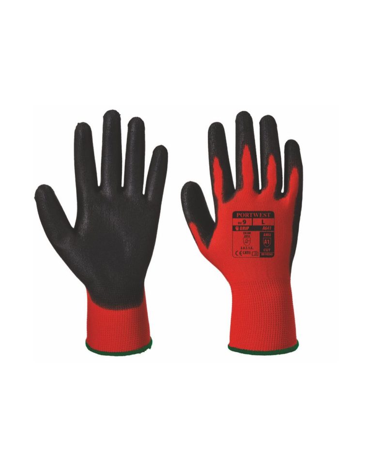 A641 Red PU Gloves (A641) - LA Safety Supplies