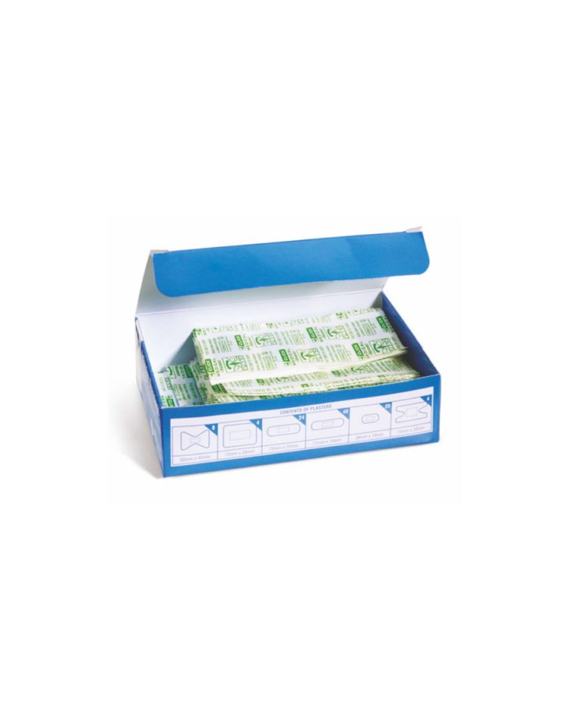 Assorted blue detectable plasters box 100 - LA Safety Supplies
