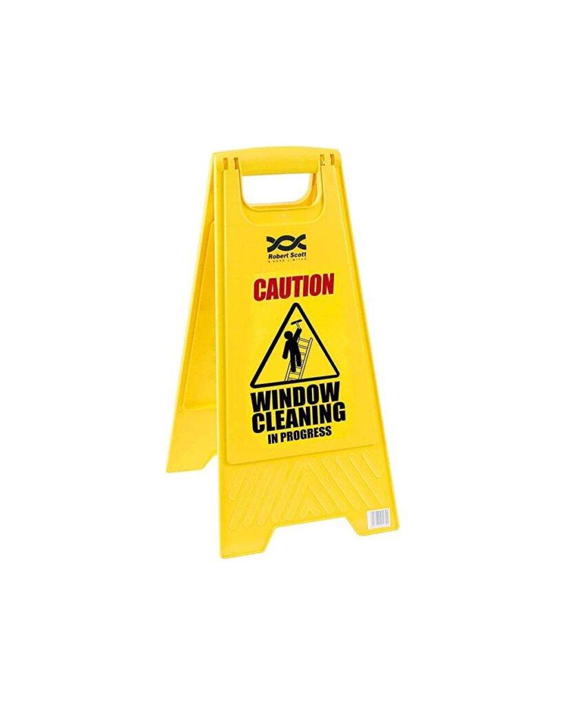Folding Plastic Safety Sign - Caution Window Cleaning - LA Safety Supplies