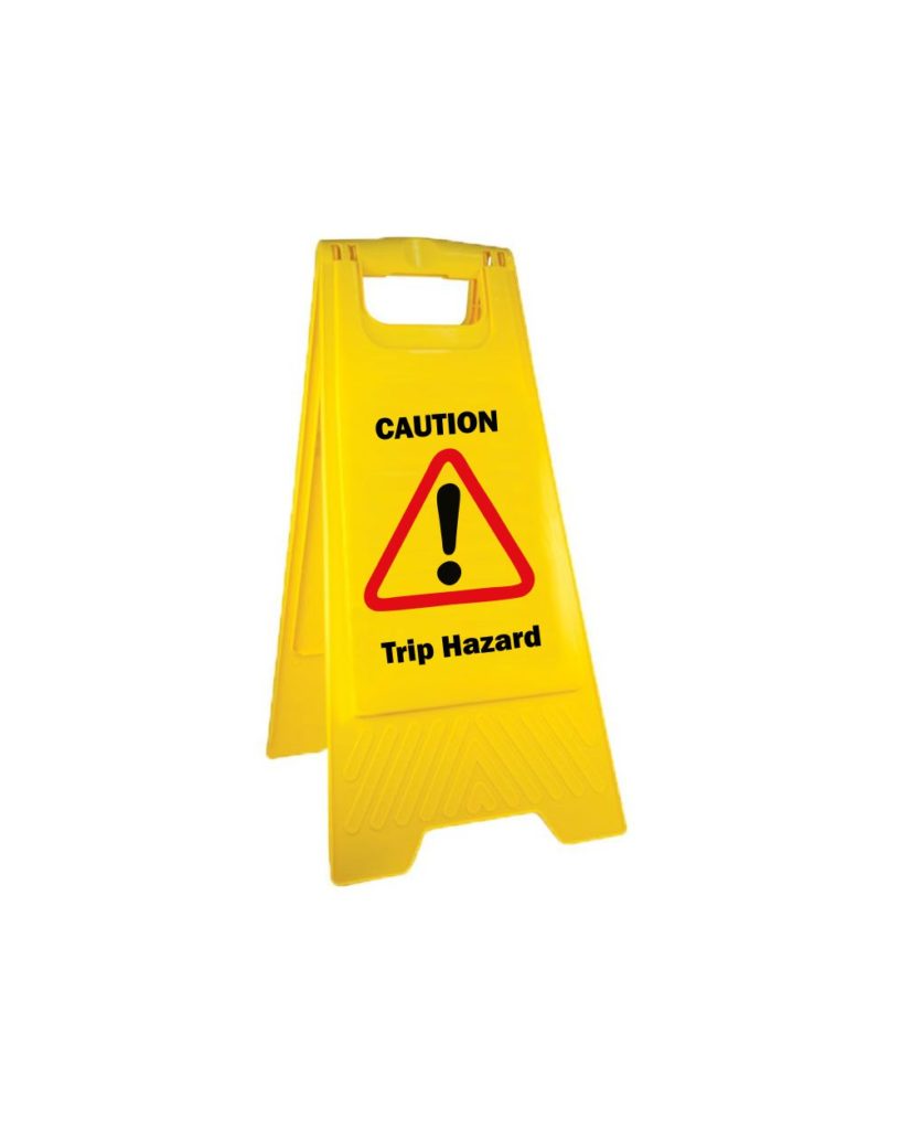 Folding Plastic Safety Sign - Caution Trip Hazard - LA Safety Supplies